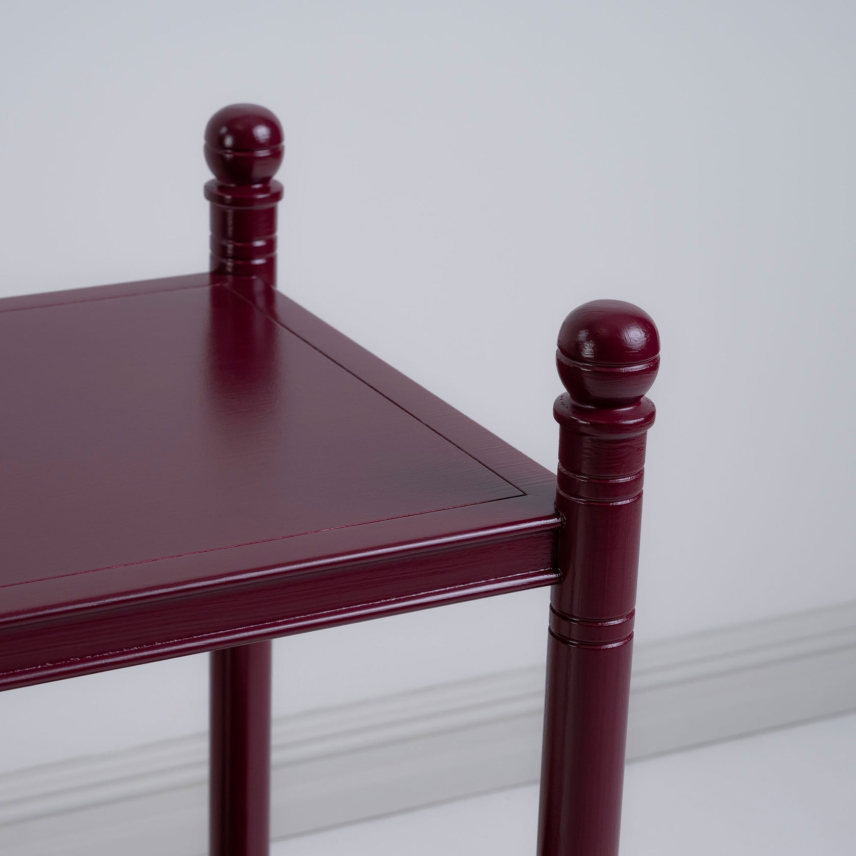 Wooden Side Tables | Rectangular Vinho Red Table, Revive