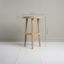 Fancy round oiled oak spindle side table by NiX