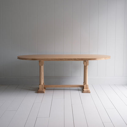 Wooden Dining Table | Handcrafted Oval Oak Dining Table