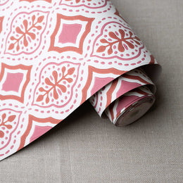 Rhombus Wallpaper in Rhubarb and Pink | By NiX